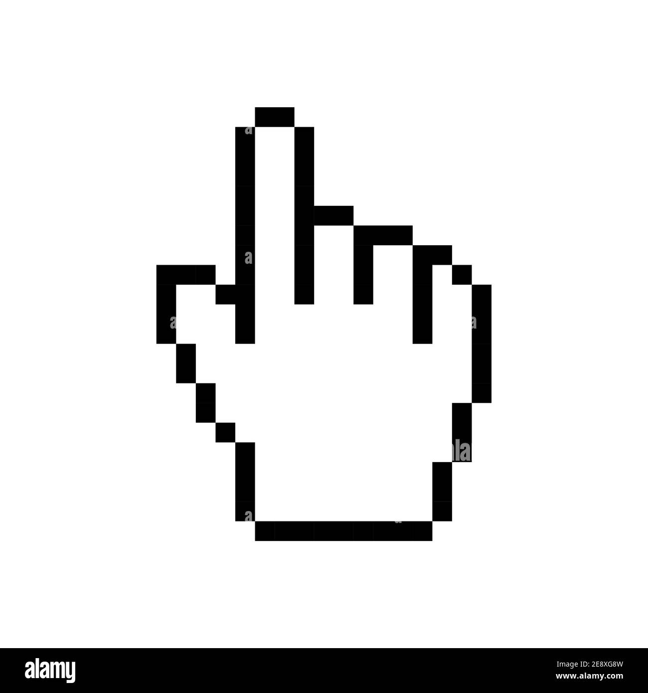 Hand cursor mouse icon. Cursor pixel pointer. Vector web finger click icon Stock Vector Image ...