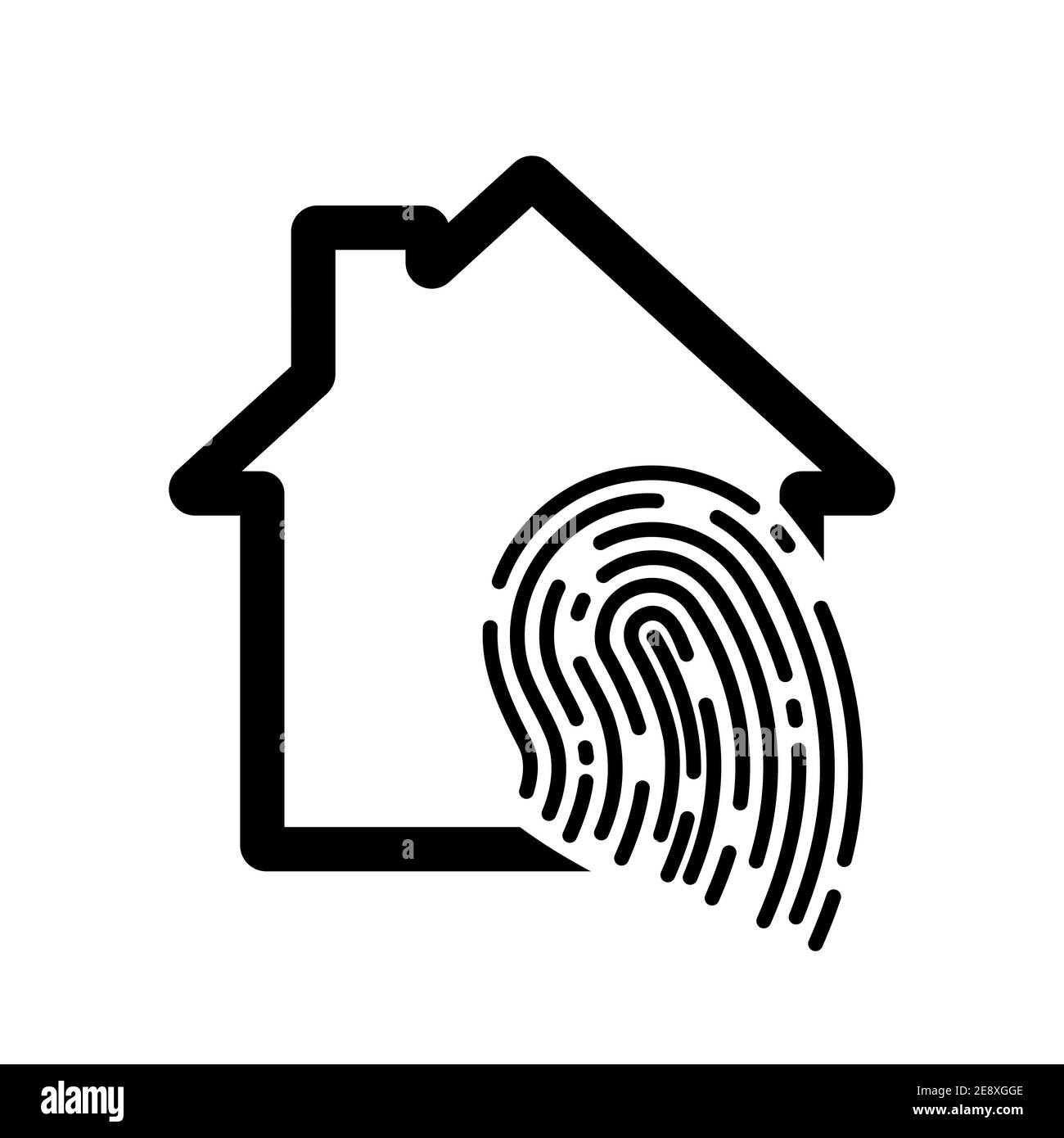 Fingerprint house icon. Fingerprint scan icon. Vector illustration ...