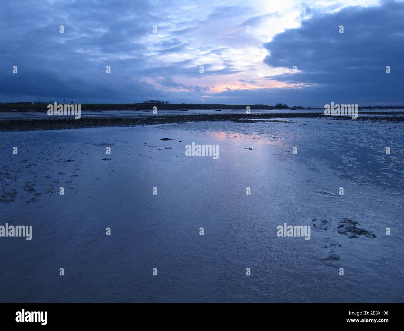 The foreshore at night in Normandy Stock Photo - Alamy