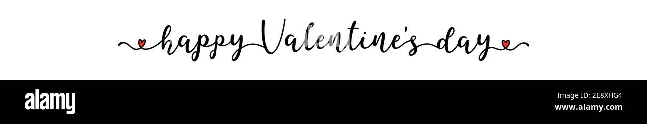Handwritten Happy Valentines Day quote as banner or logo. Lettering for ...