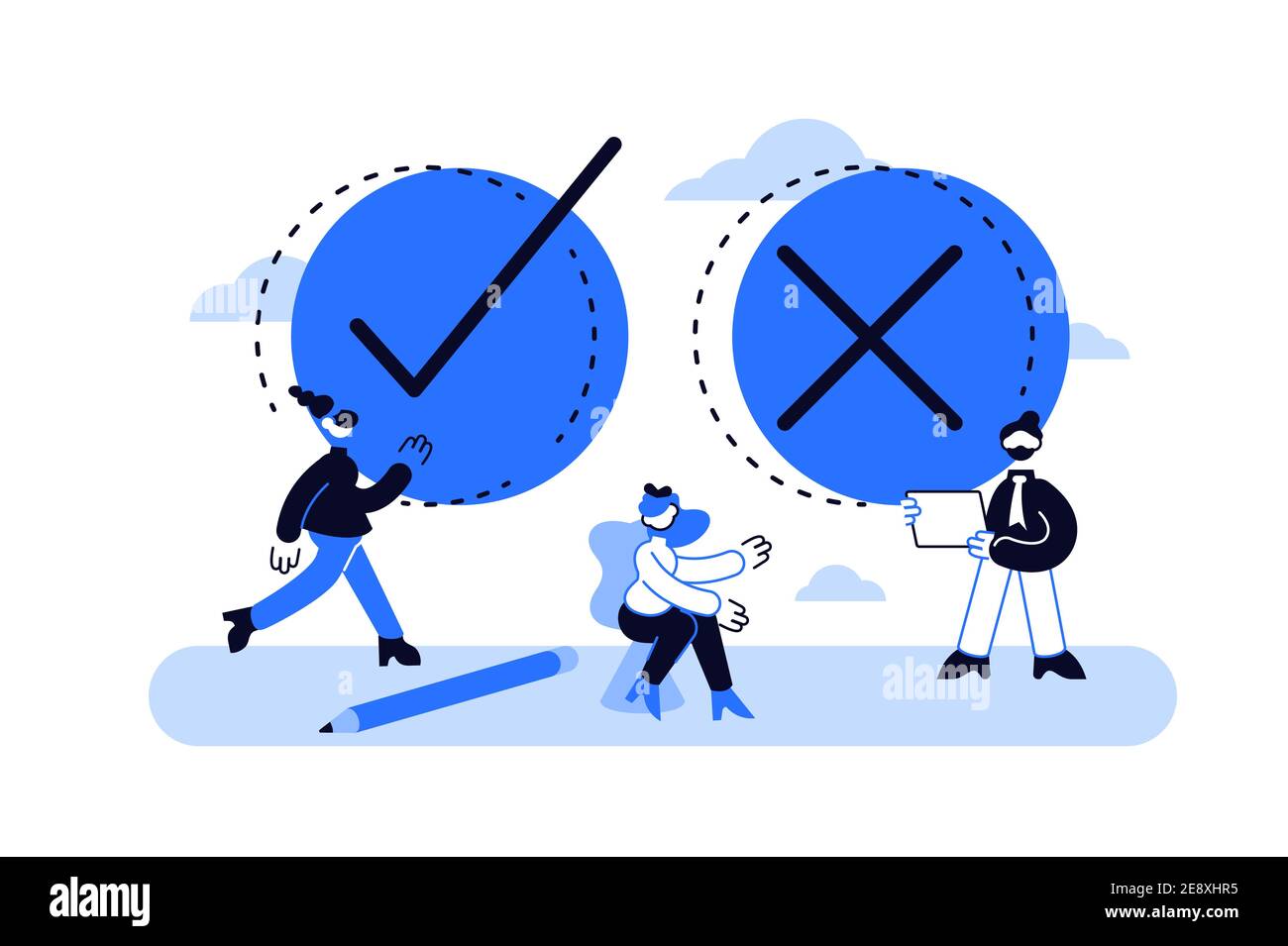 Tick and Cross sign. vote, election choice, check marks, Vector Stock ...