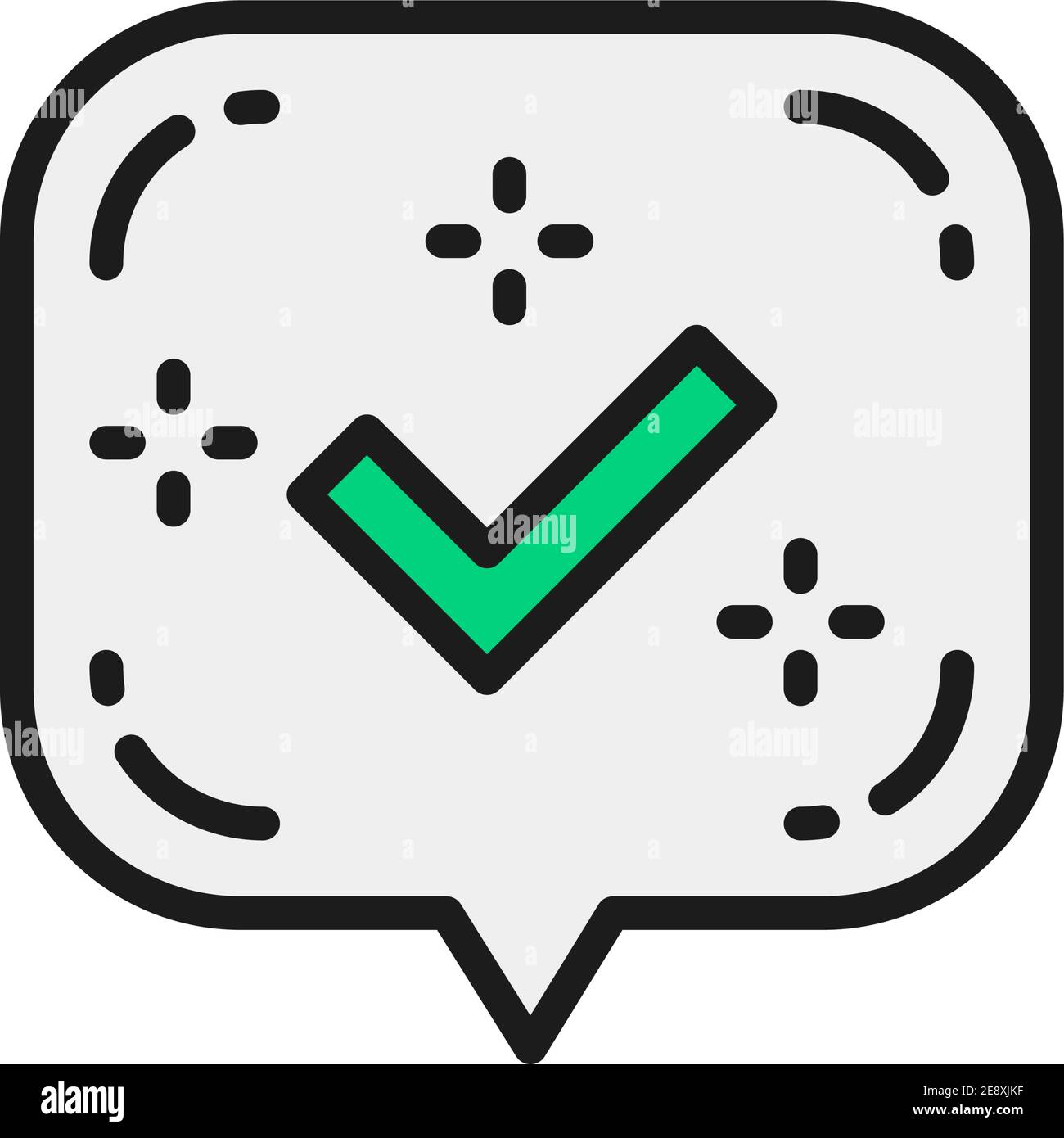 Check mark in bubble icon Stock Vector Images - Alamy