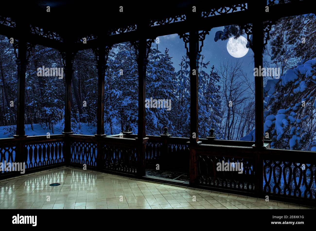 View from balcony at night hi-res stock photography and images - Alamy
