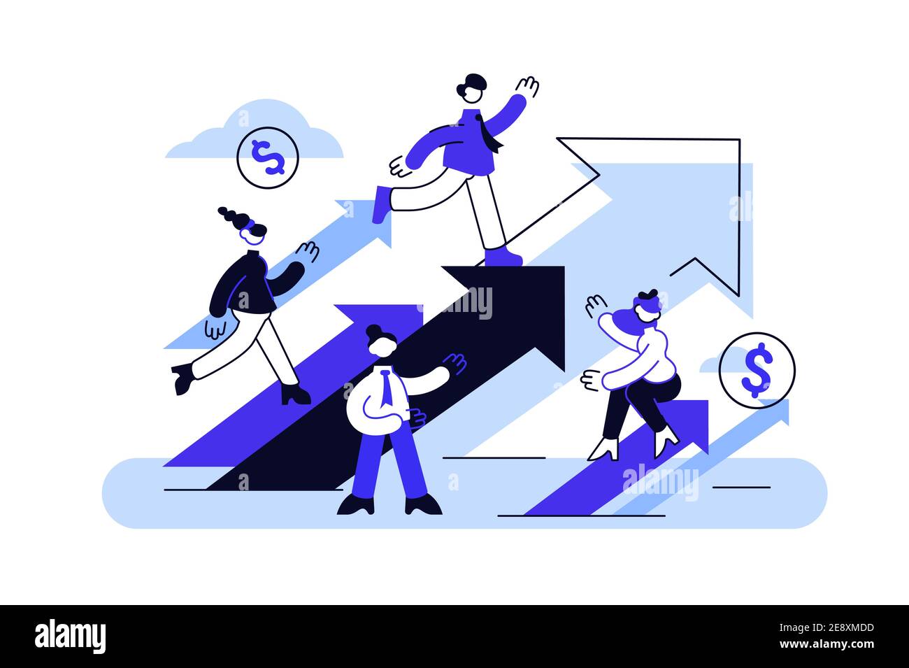 Concept career growth. Business vision. Career, start up, take-off on ... Concept career growth. Business vision. Career, start up, take-off on ...