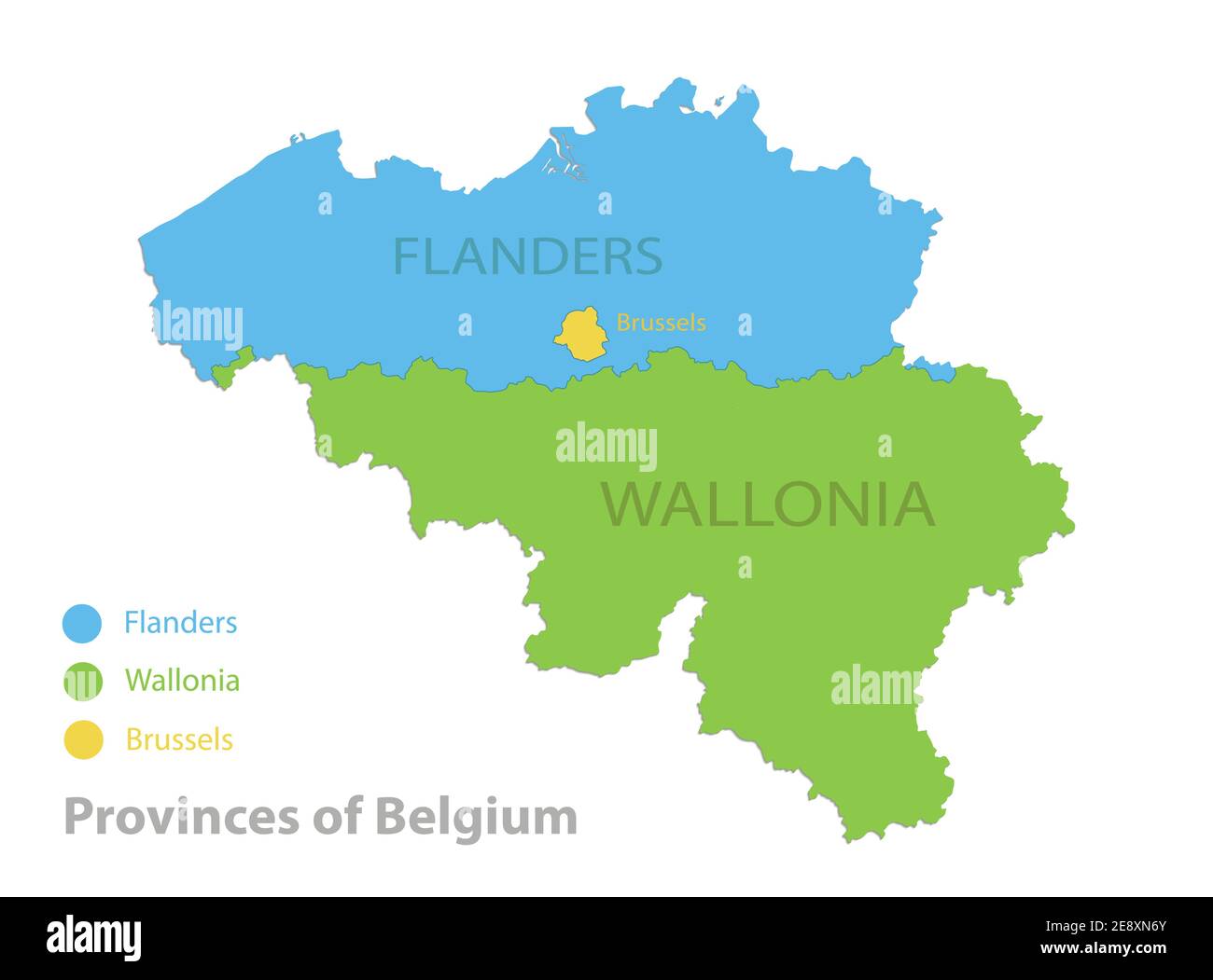 Belgium map, Provinces of Belgium, color map isolated on white ...