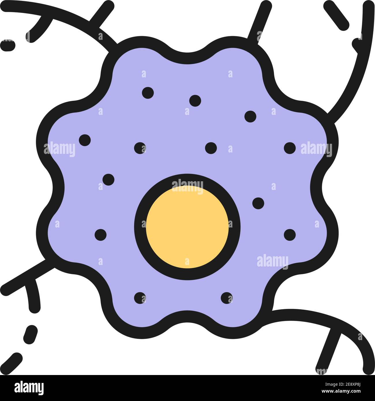 Nerve cell, neuron, human anatomy flat color line icon Stock Vector ...