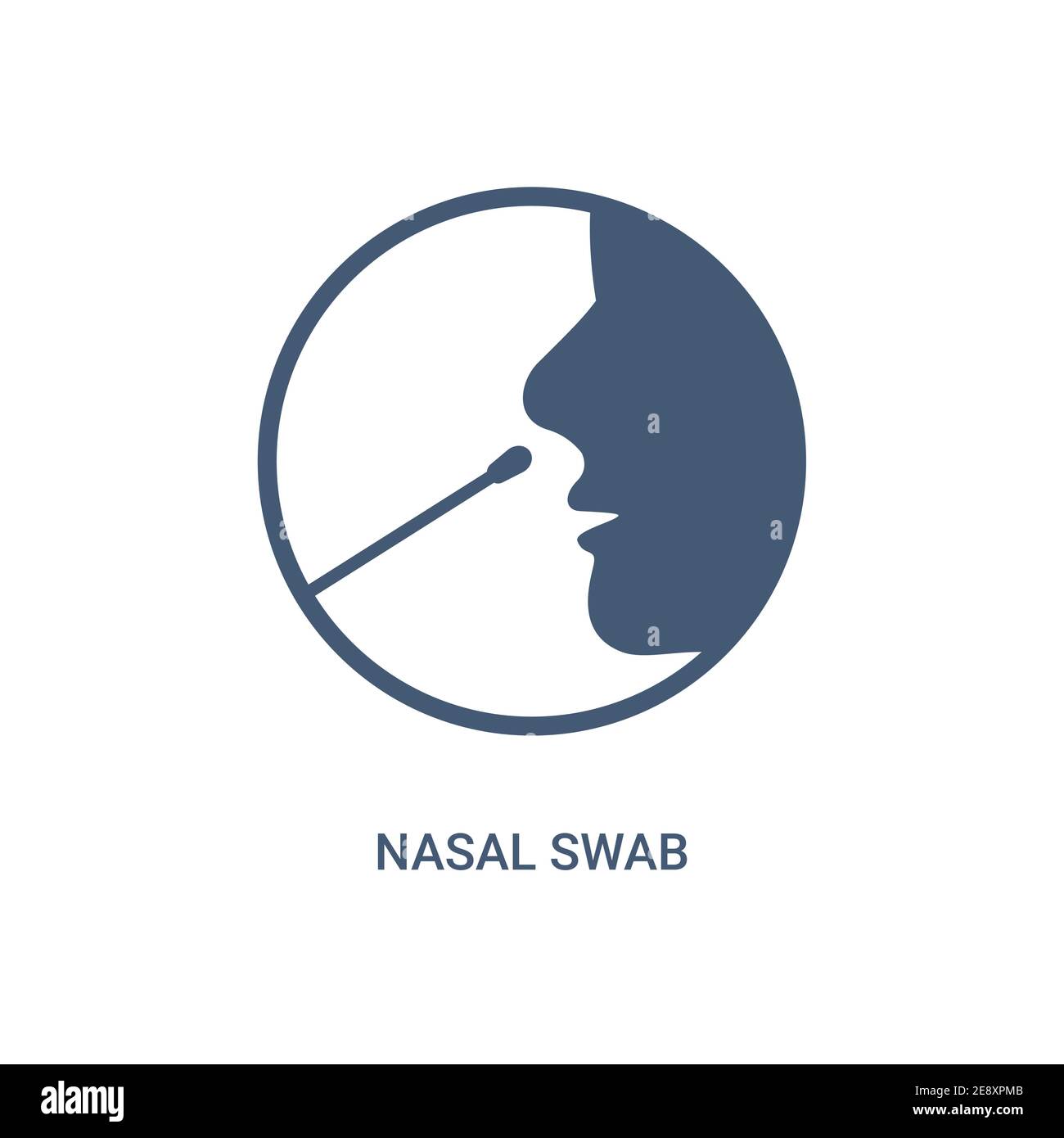 Covid nasal swab icon. Corona virus nasal pcr swab test line icon Stock ...