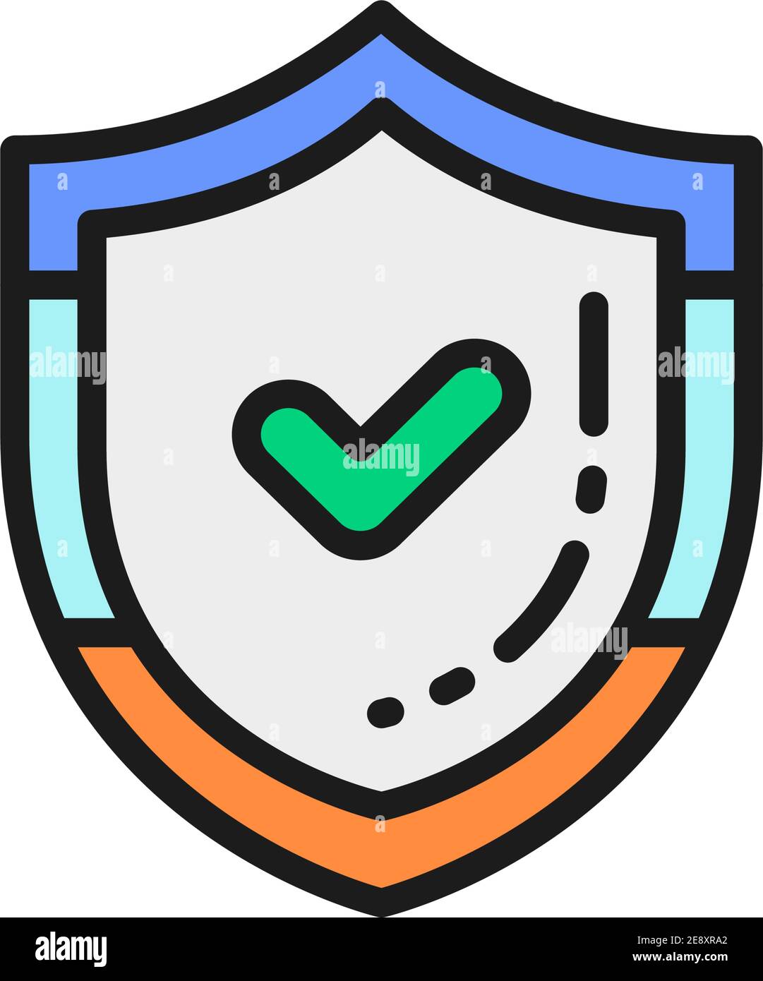 Shield checkmark line hi-res stock photography and images - Alamy