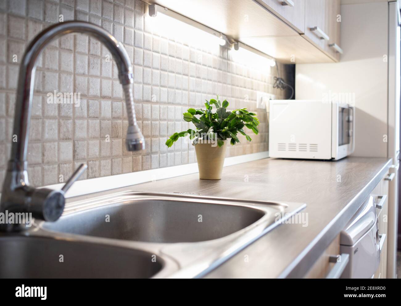 modern kitchen interior home background Stock Photo - Alamy
