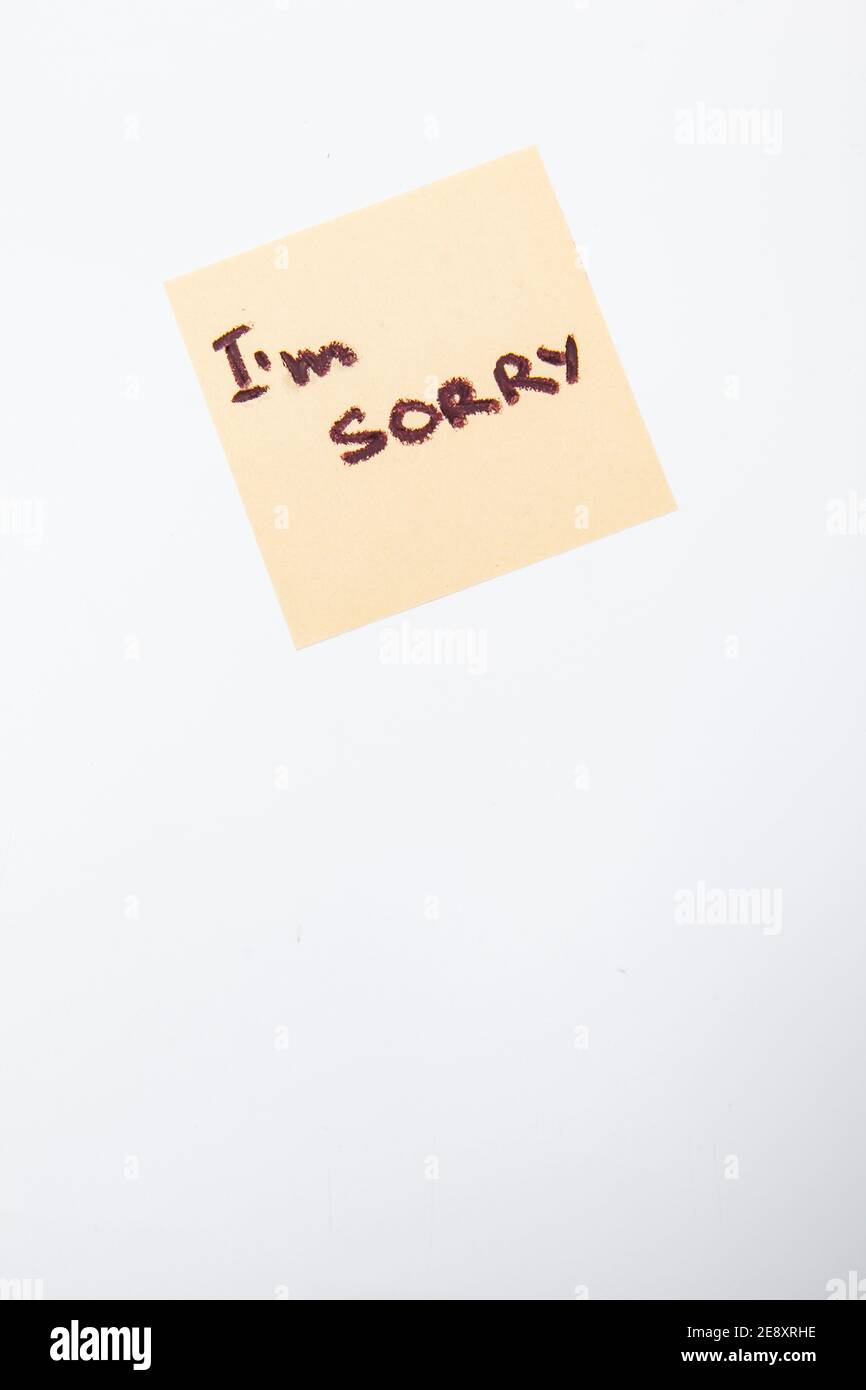 Sorry concept writing hi-res stock photography and images - Alamy