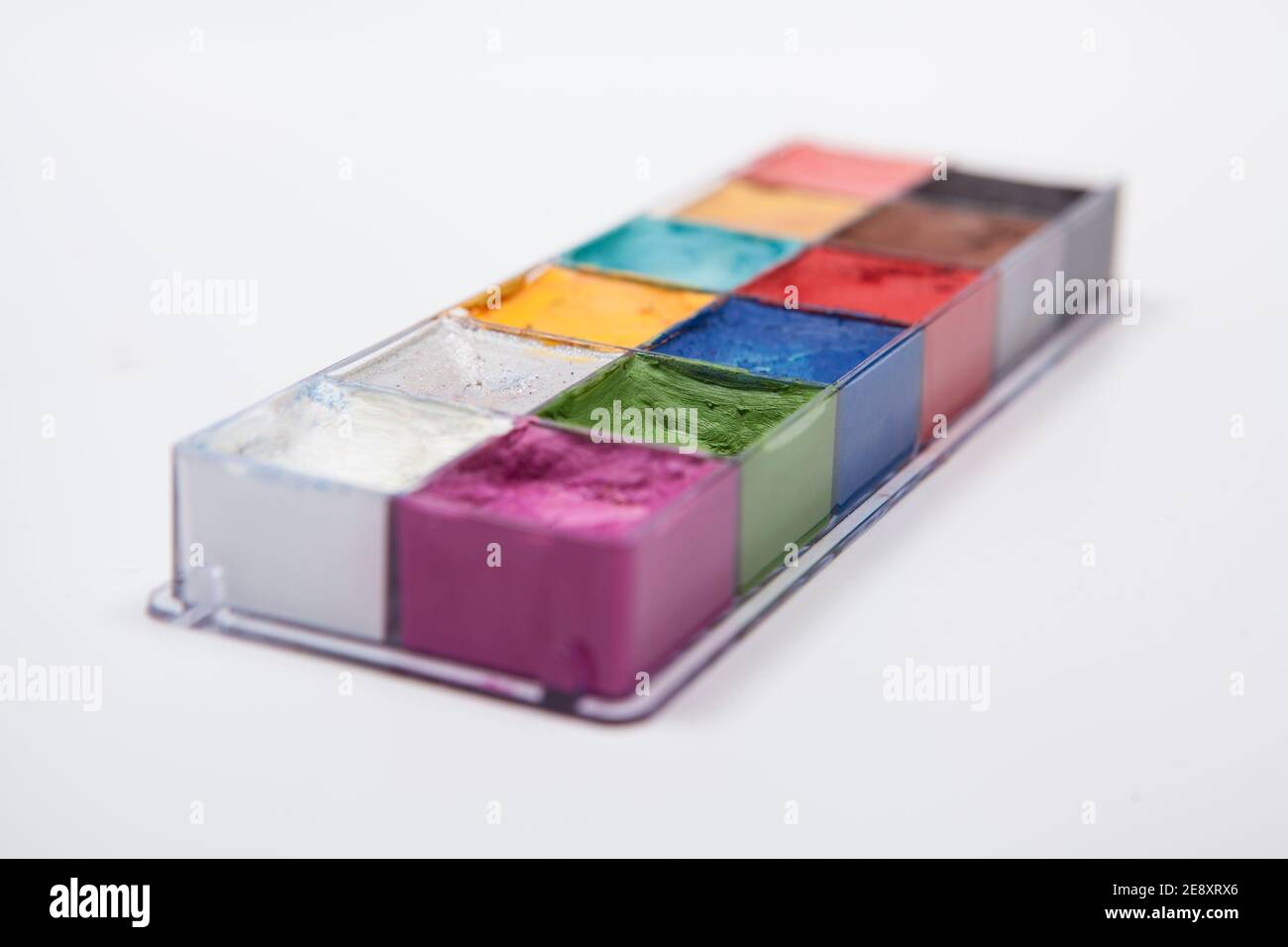 Close up of makeup artist cream face paint palette isolated Stock Photo ...