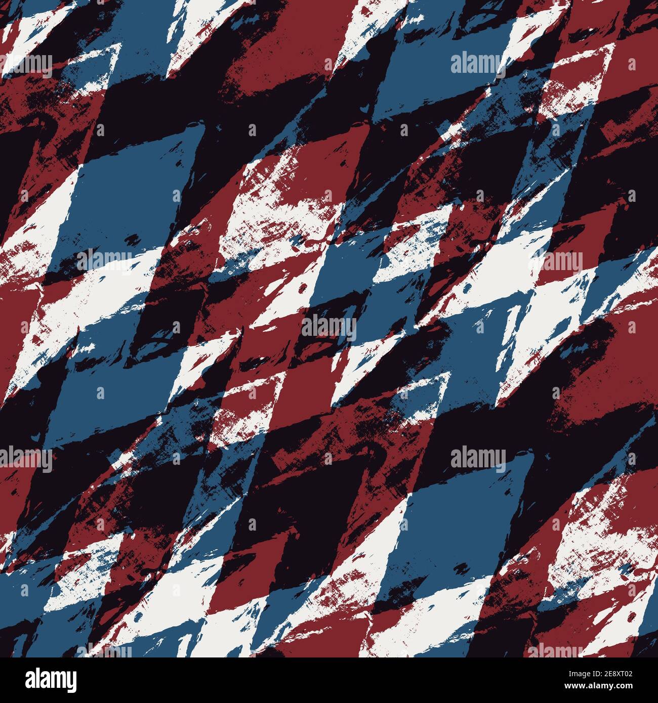 Seamless geo pattern in red blue black white Stock Photo - Alamy