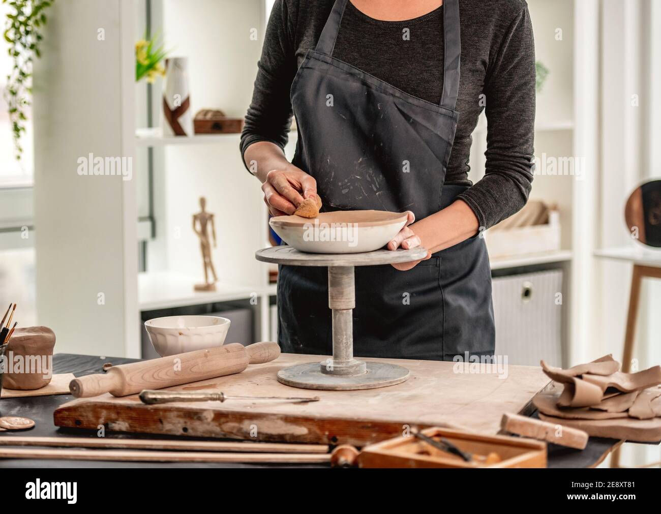 Pottery workshop woman on modeling hi-res stock photography and images ...
