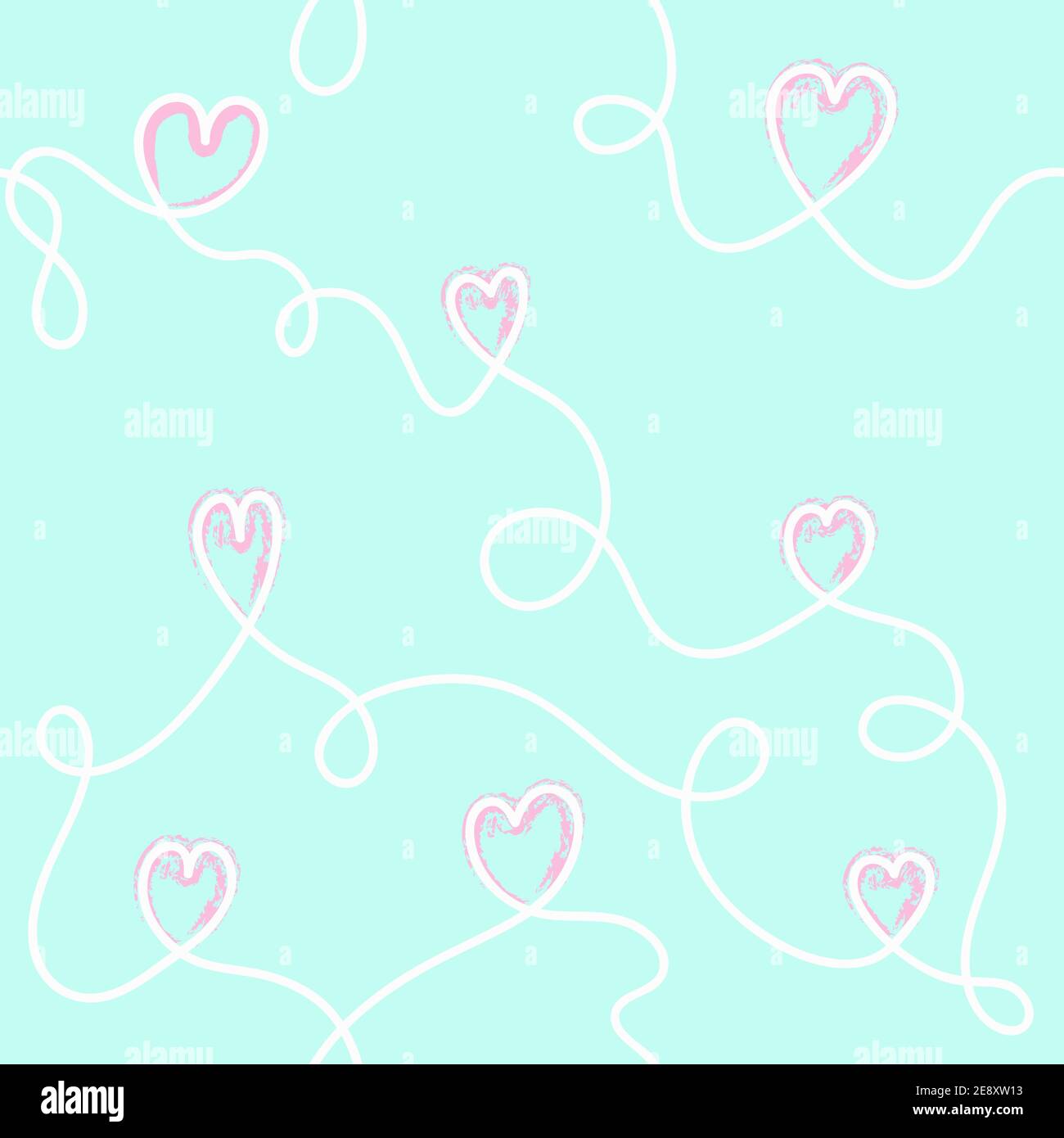 Romantic doodle heart seamless pattern wrapping paper Stock Vector ...