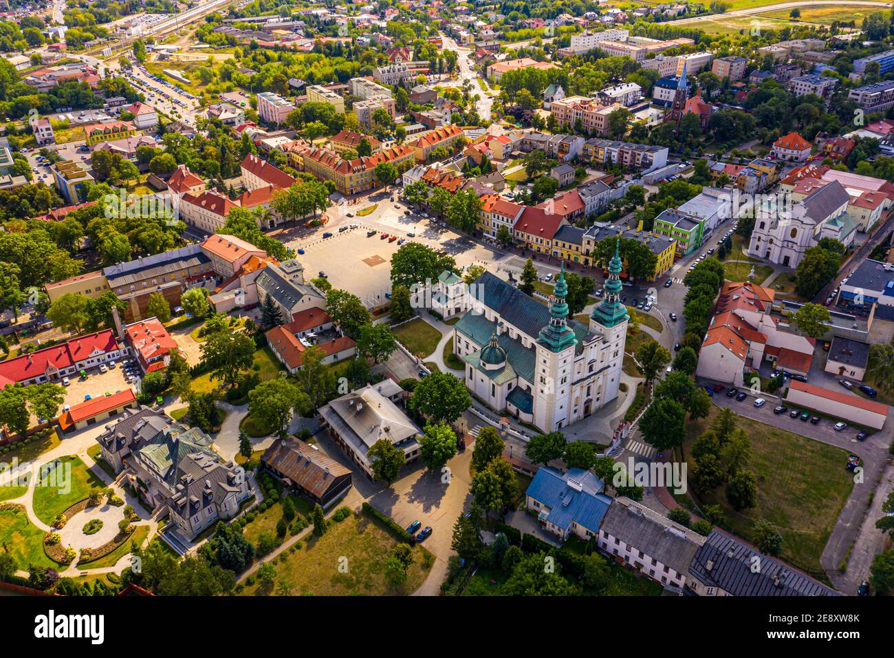 Landscape of the old town from the air with the visible. View on ...
