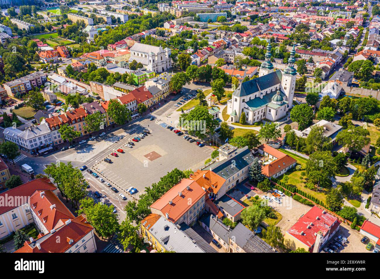 Landscape of the old town from the air with the visible. View on ...