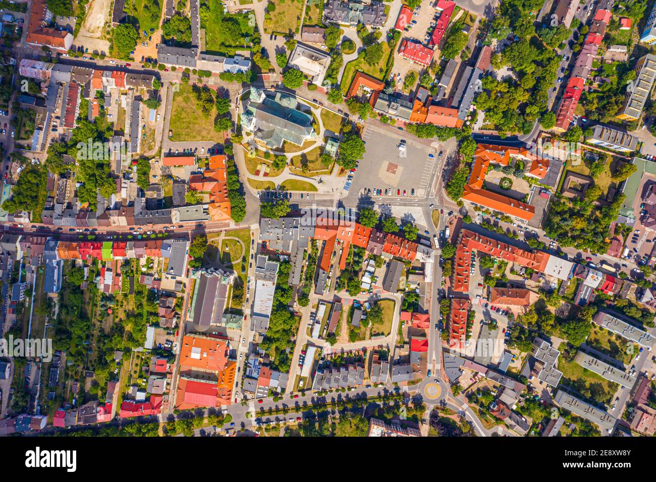 Landscape of the old town from the air with the visible. View on ...