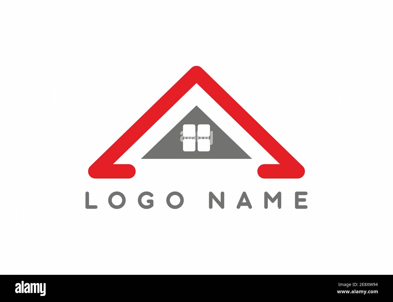 Grey red roof for real estate logo design Stock Vector Image & Art - Alamy