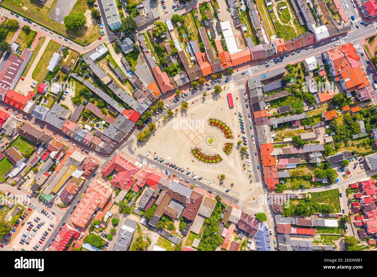 Landscape of the old town from the air with the visible. View on ...