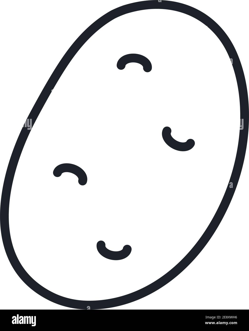 Potato icon. Vector linear icon, contour, shape, outline isolated on a ...