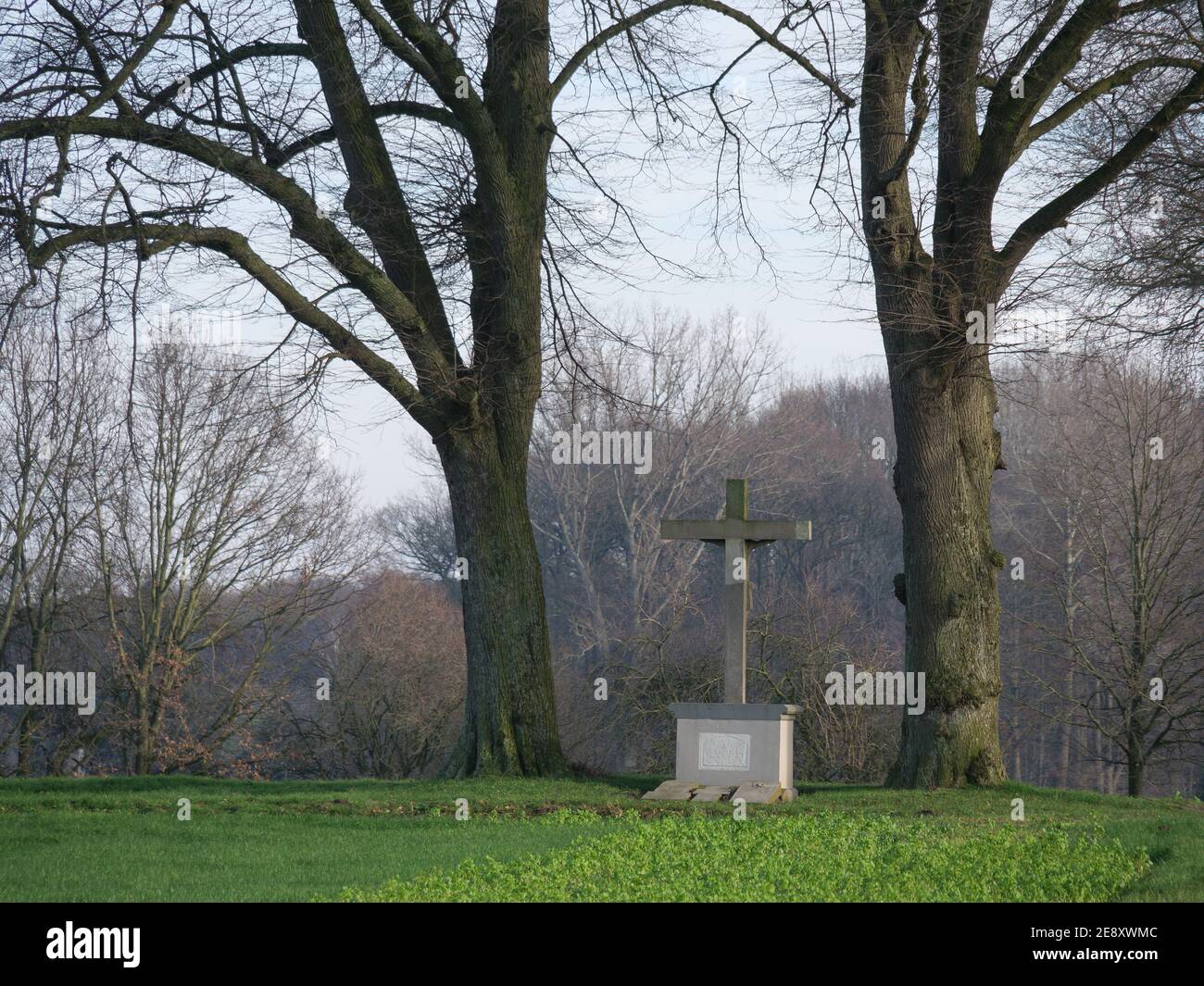 religious cross and trees in germany Stock Photo - Alamy