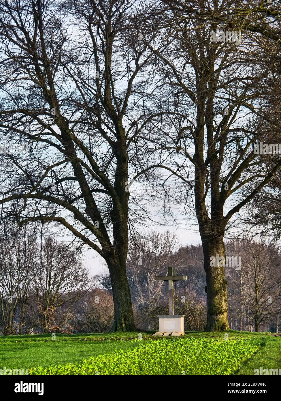 religious cross and trees in germany Stock Photo - Alamy