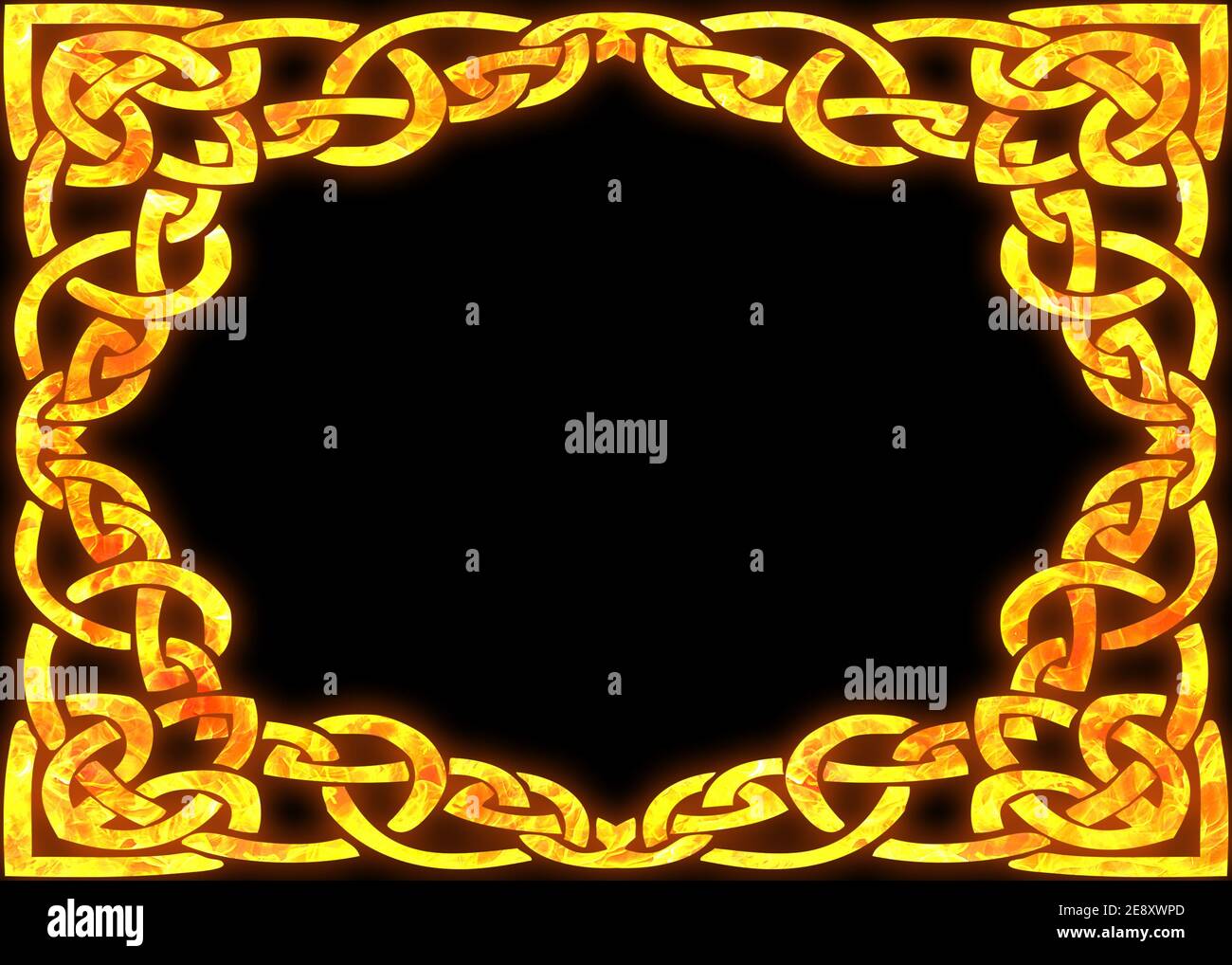 Illustration of an abstract golden chained pattern on a black ...
