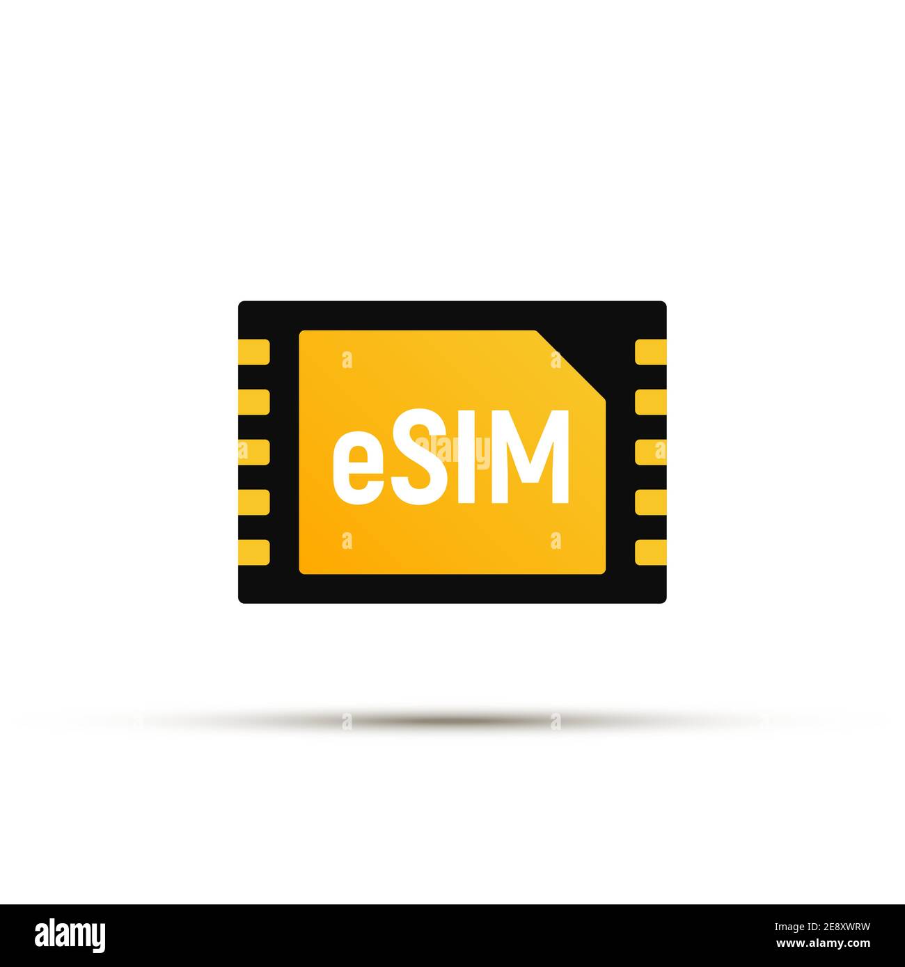 Esim chip card concept icon. Embedded sim card cellular mobile ...