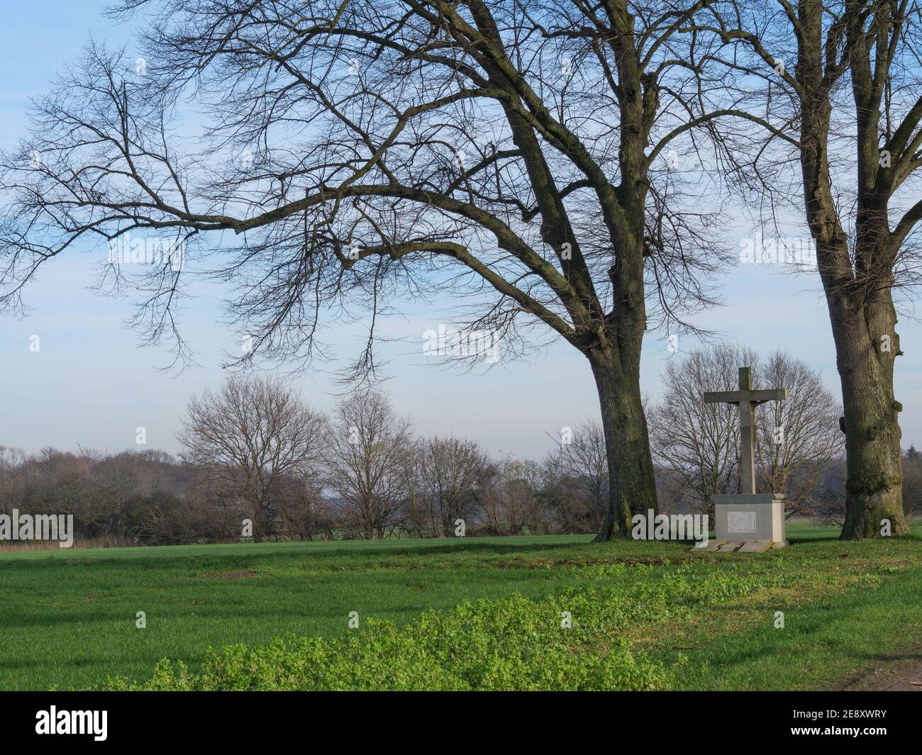 religious cross and trees in germany Stock Photo - Alamy