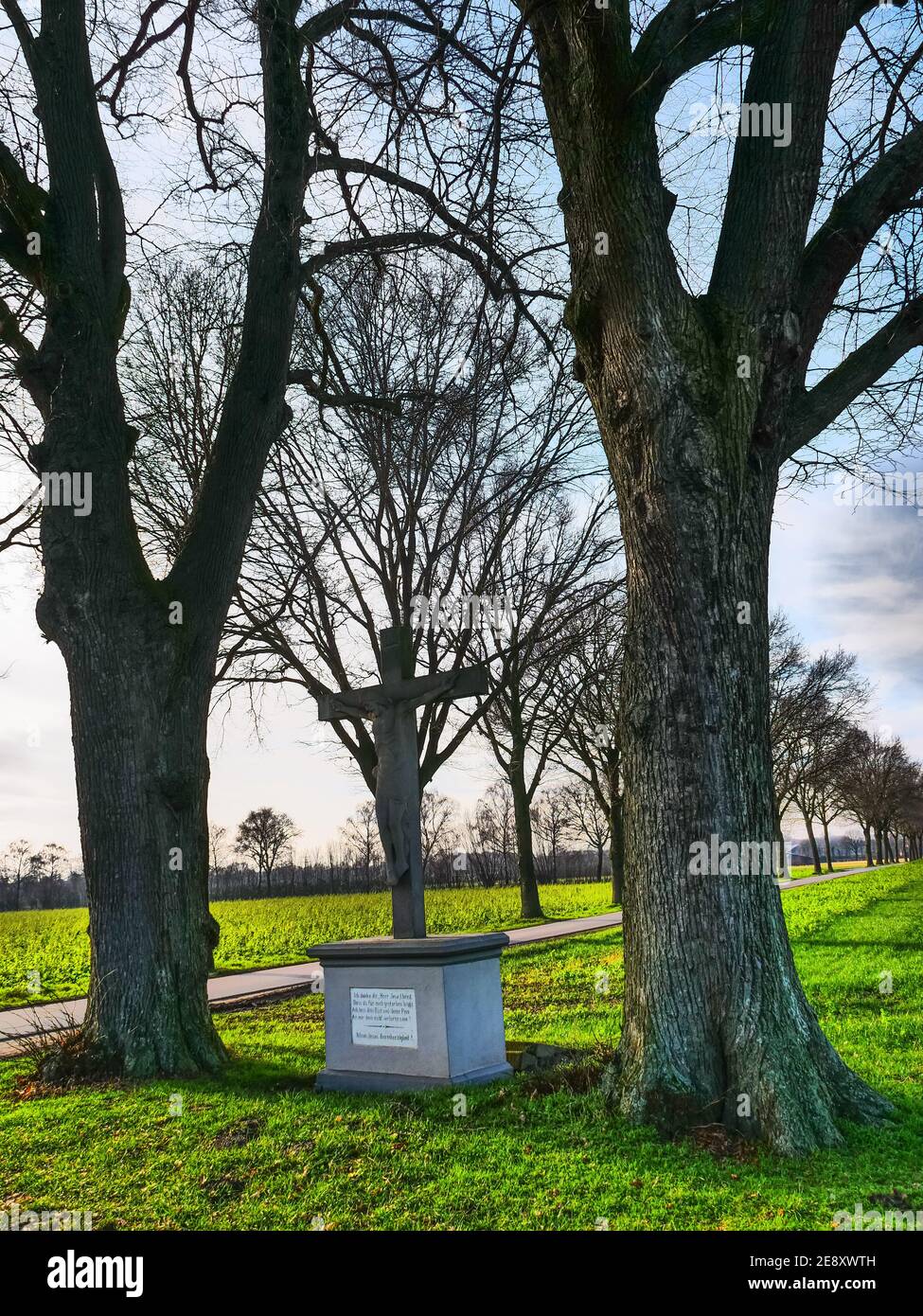 religious cross and trees in germany Stock Photo - Alamy