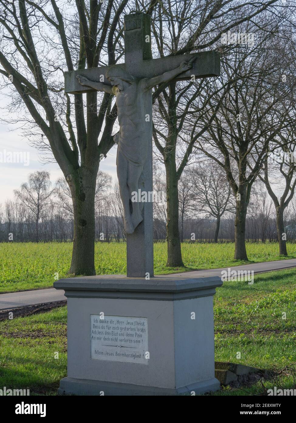 religious cross and trees in germany Stock Photo - Alamy
