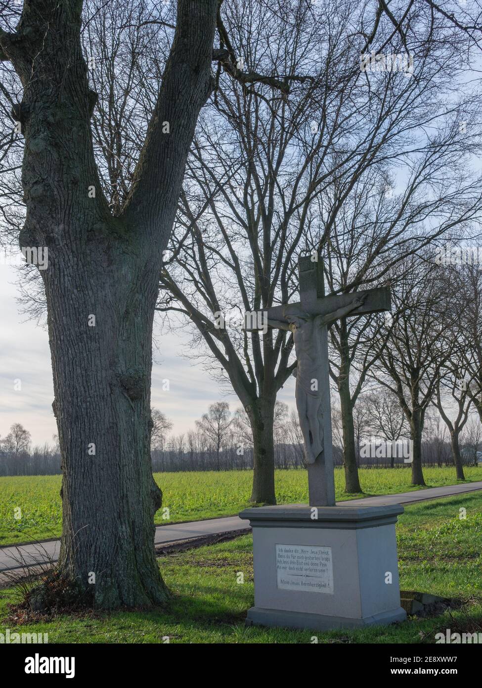religious cross and trees in germany Stock Photo - Alamy