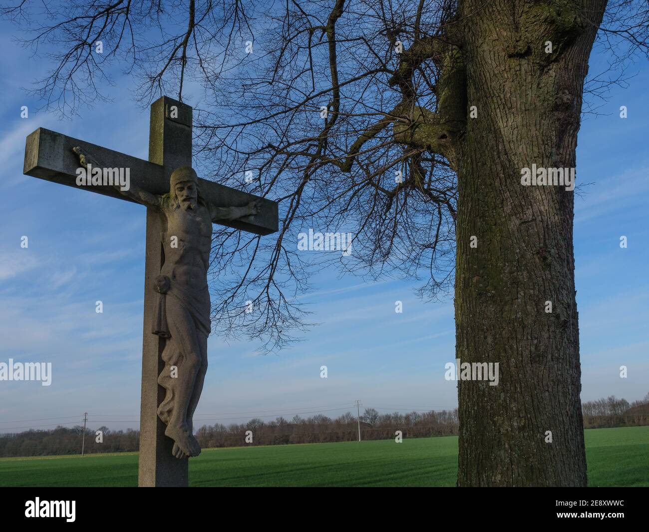 religious cross and trees in germany Stock Photo - Alamy