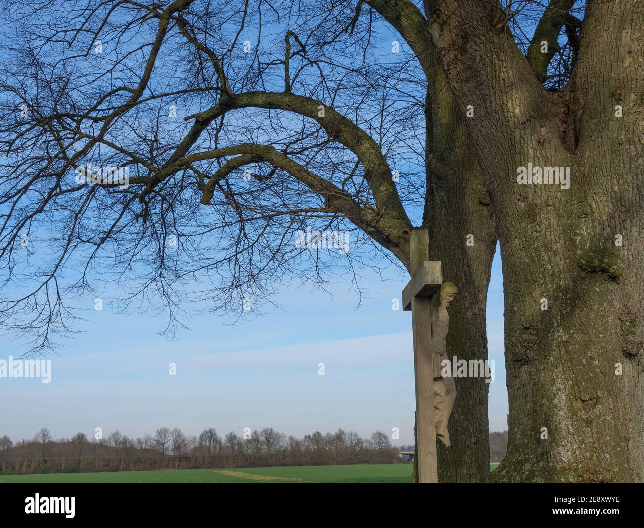 religious cross and trees in germany Stock Photo - Alamy