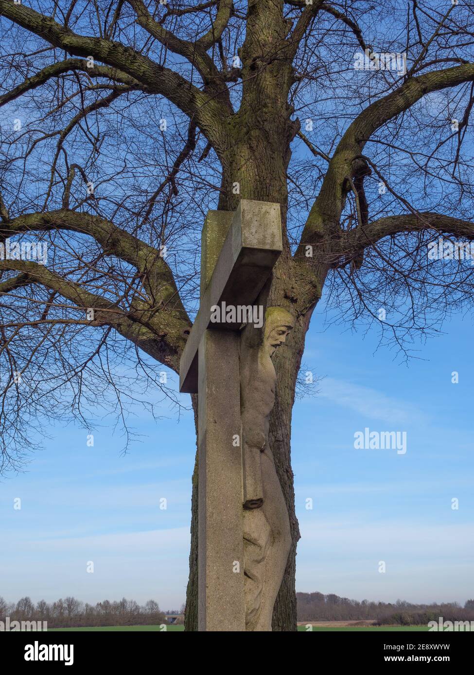 religious cross and trees in germany Stock Photo - Alamy