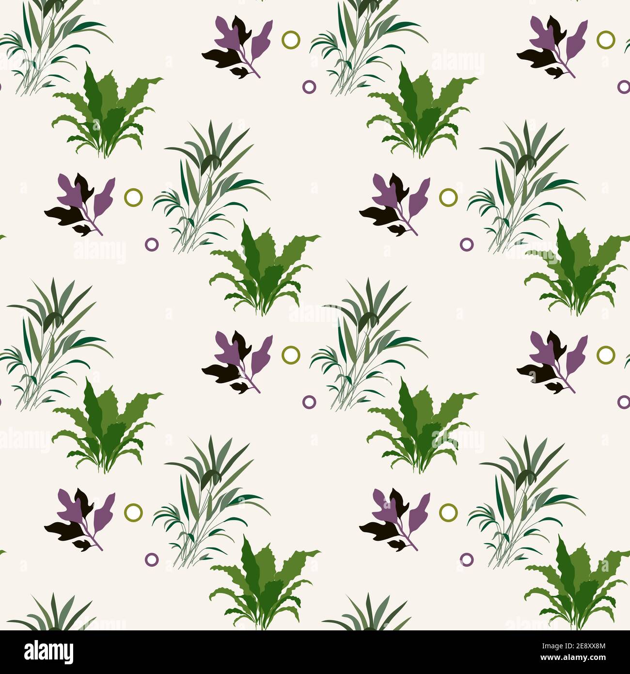 Vector Abstract floral Seamless pattern Illustration Herb Leaves Plants ...