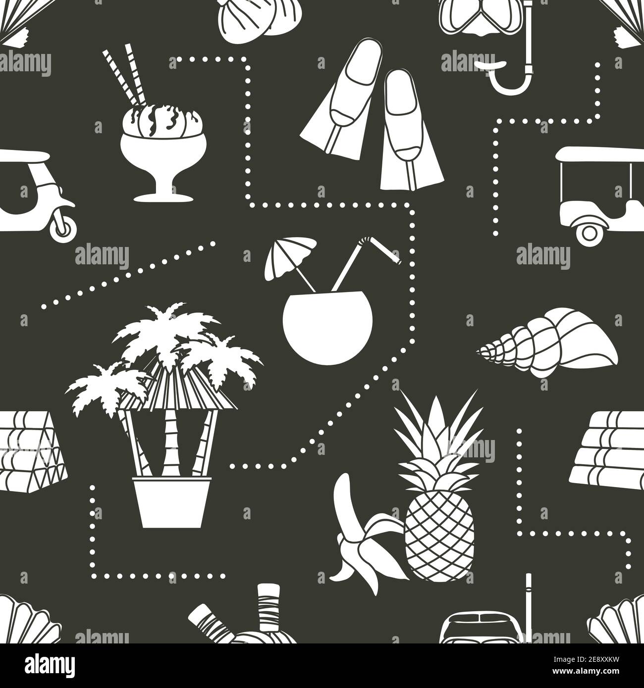 Seamless pattern Travel vector illustration Holiday Vacation Adventure ...