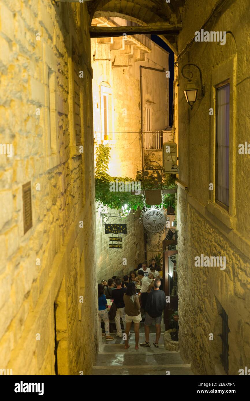 Italy Vieste The narrow streets and alleys of the historic town are ...