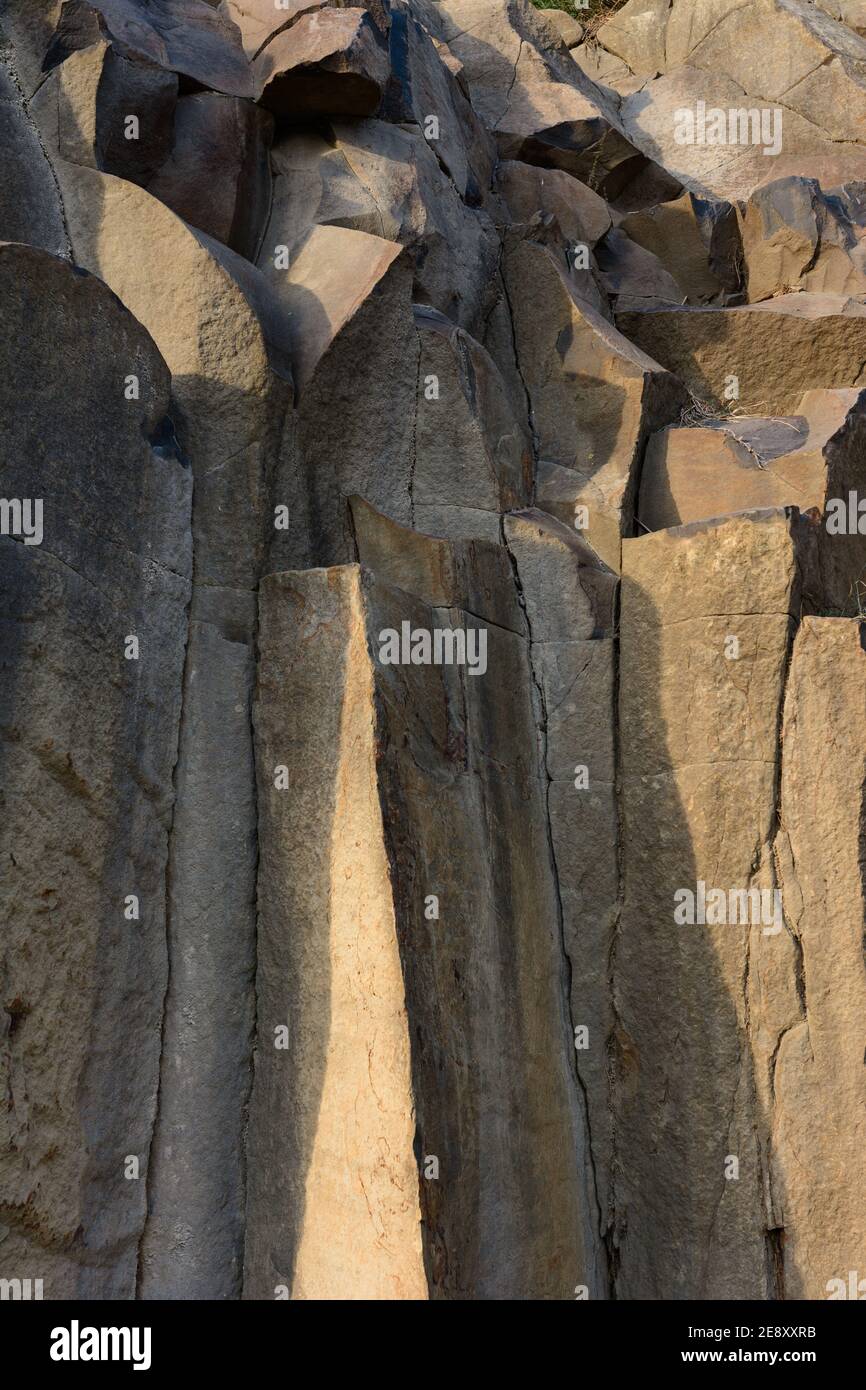 Natural basalt stone, basalt pillars in nature.new Stock Photo - Alamy