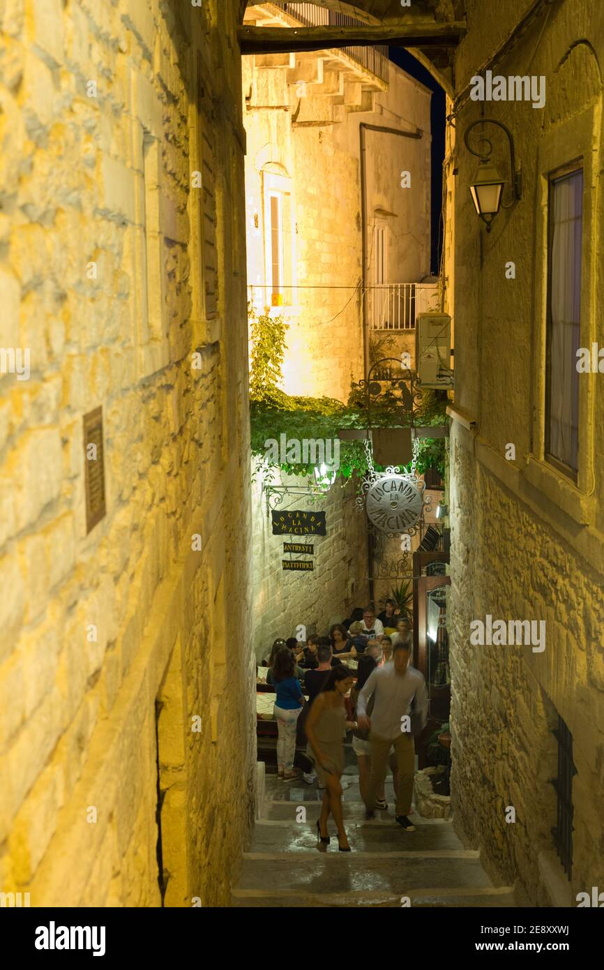 Italy Vieste The narrow streets and alleys of the historic town are ...