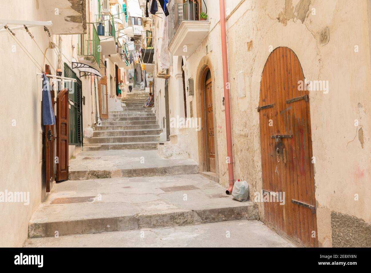 Italy Vieste Empty street in Vieste Old Town Stock Photo - Alamy
