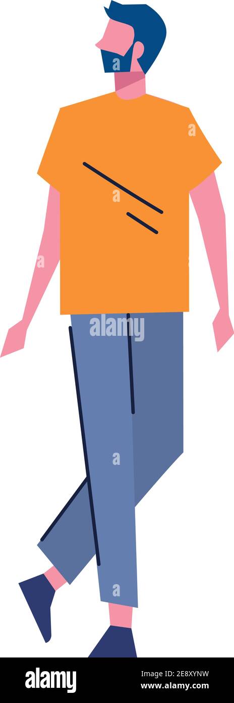 young man with beard standing avatar character Stock Vector Image & Art ...
