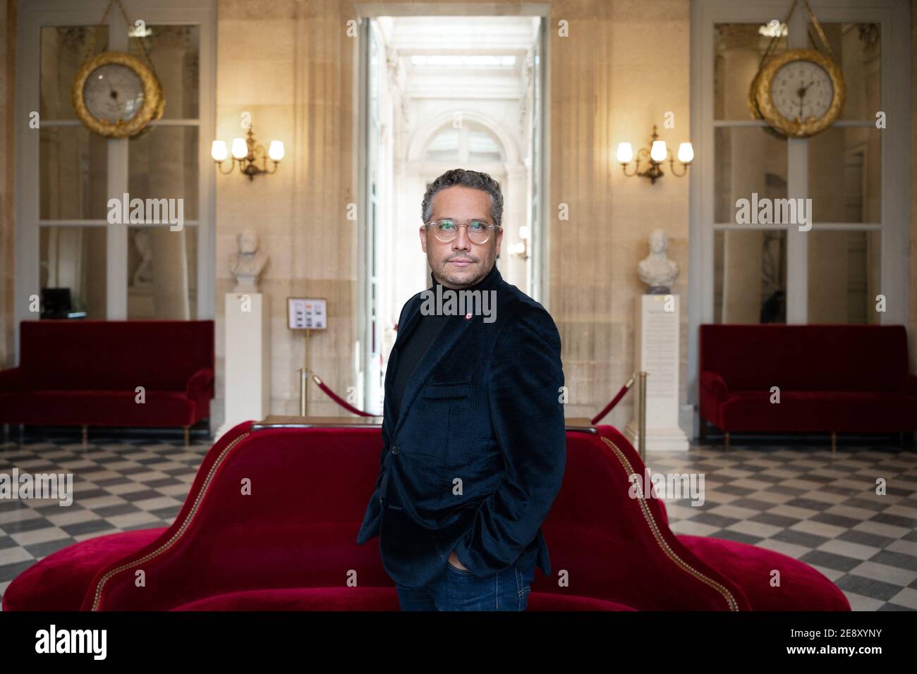 Deputy of the group Mouvement Democrate (MoDem) David Corceiro poses at ...