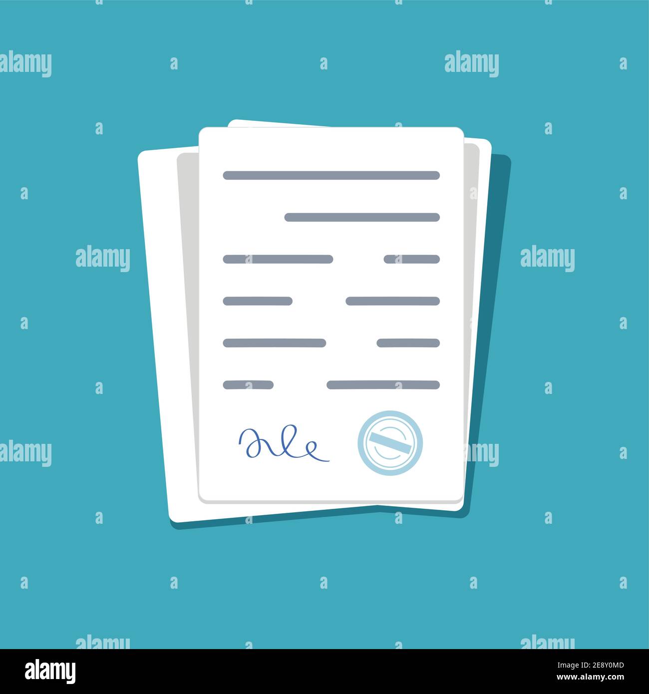 Document sign approve paper license vector contract design Stock Vector ...