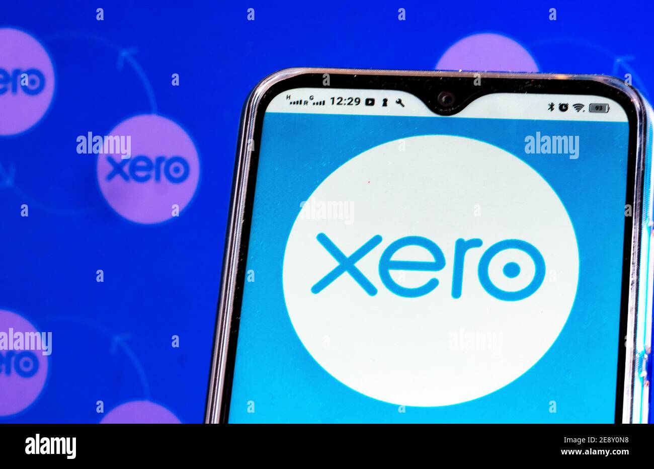 In this photo illustration a Xero Limited logo is seen displayed on a ...