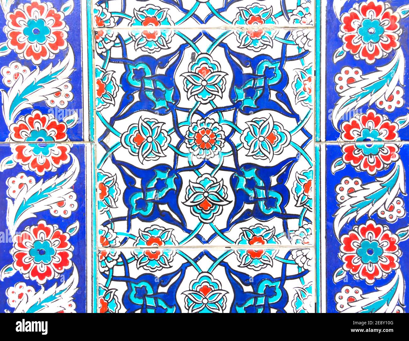 traditional turkish floral ornament on tiles Stock Photo - Alamy