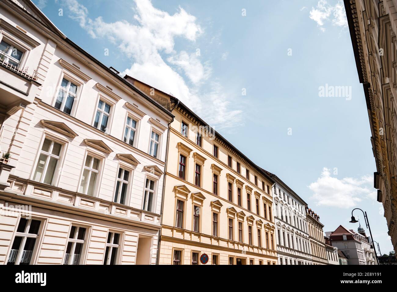 street veiw of old European buildings facades Stock Photo - Alamy
