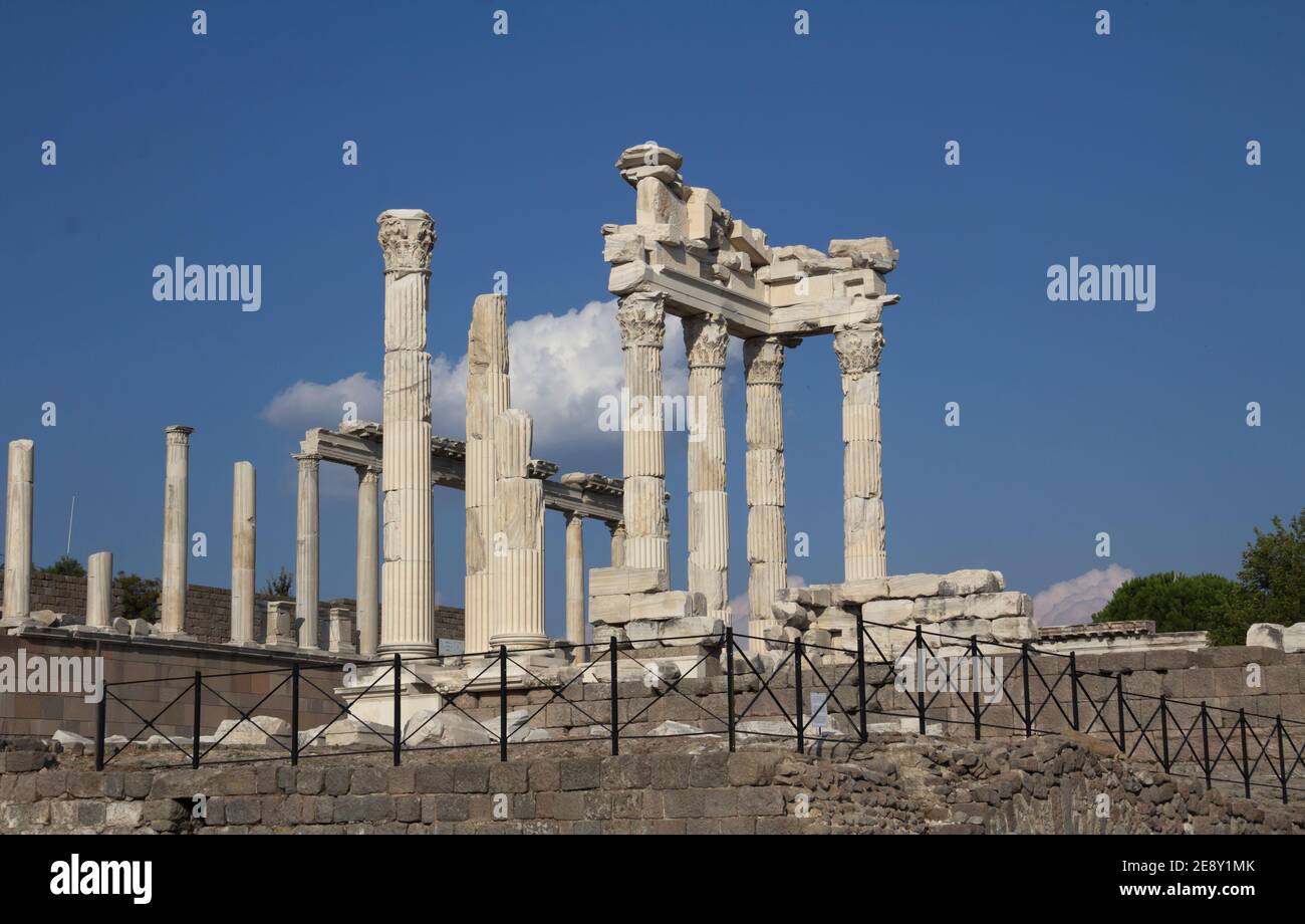 Temple of Trajan in the ancient city of Pergamon Stock Photo - Alamy