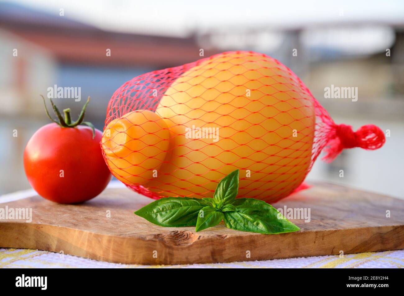 Cheese collection, Italian cheese provolone or caciocavallo made from ...