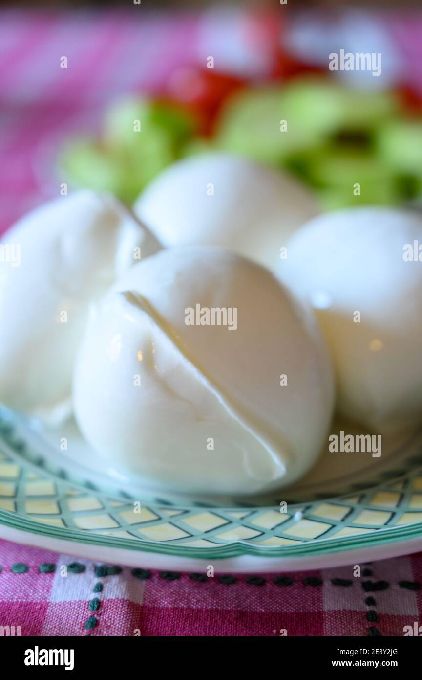 Fresh soft white italian cheese mozzarella buffalo made from Italian ...